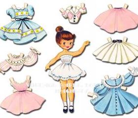 Vintage Paper Doll Magnets In Tin on Luulla